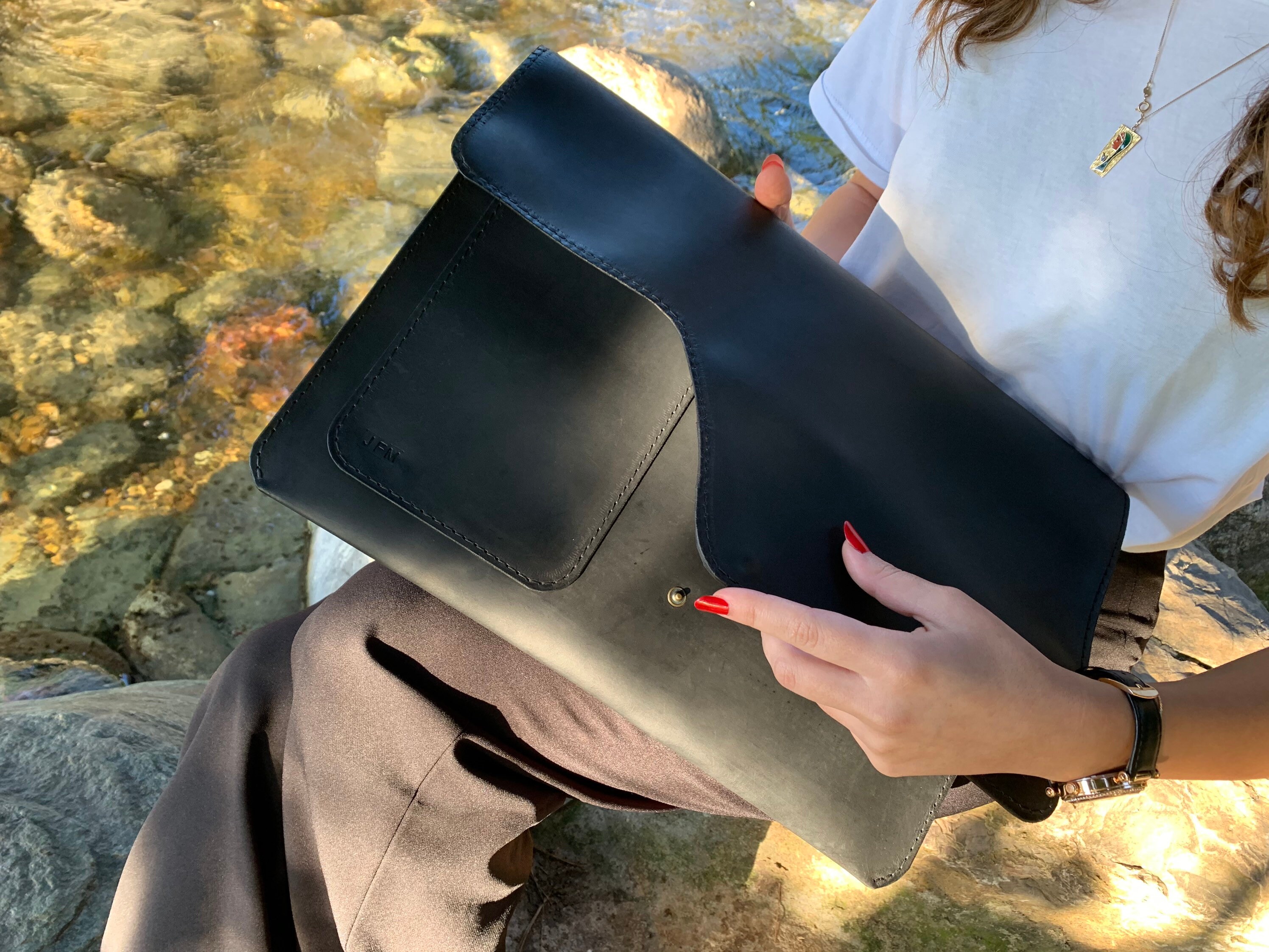 Leather Laptop Cover Personalized Leather Sleeve Handmade | Etsy