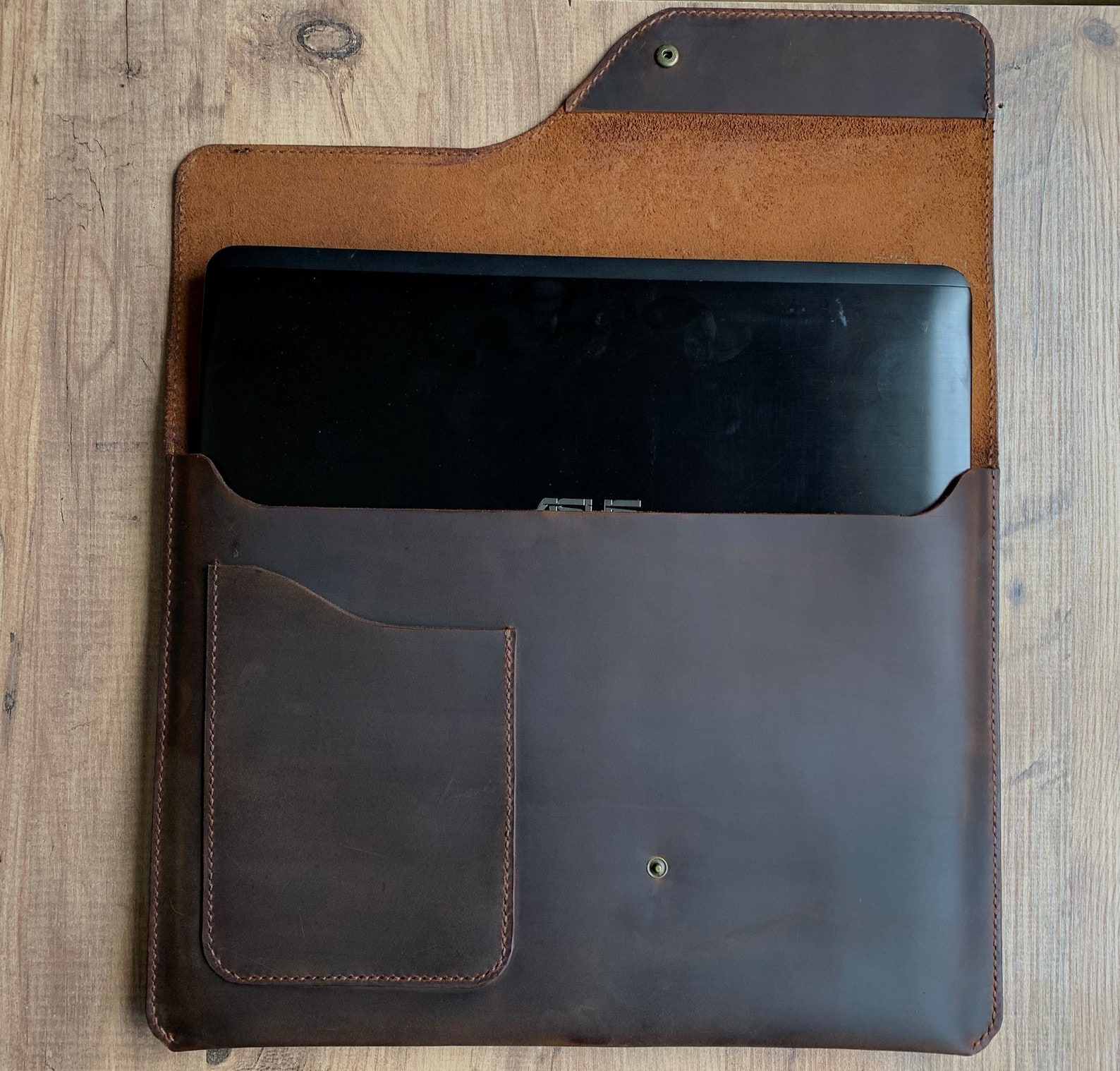 Leather Laptop Cover Personalized Leather Sleeve Handmade | Etsy
