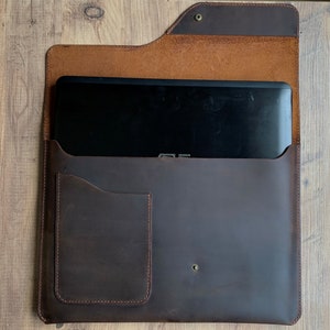 Leather Laptop Cover, Personalized Leather Sleeve, Handmade Cover ...