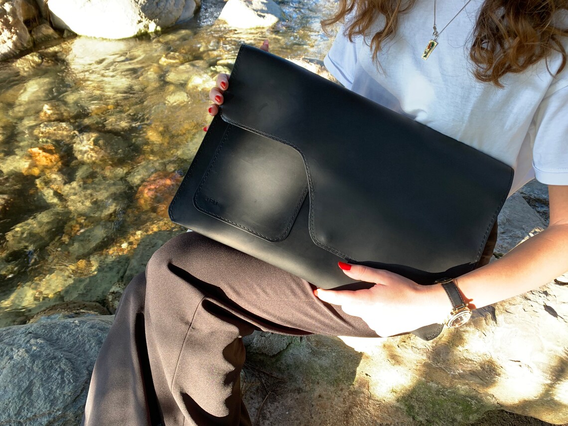 Leather Laptop Cover Personalized Leather Sleeve Handmade | Etsy