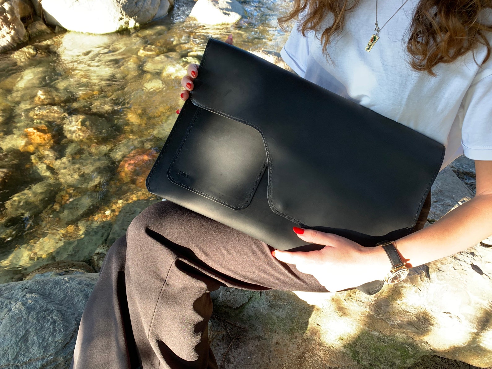 Leather Laptop Cover Personalized Leather Sleeve Handmade | Etsy