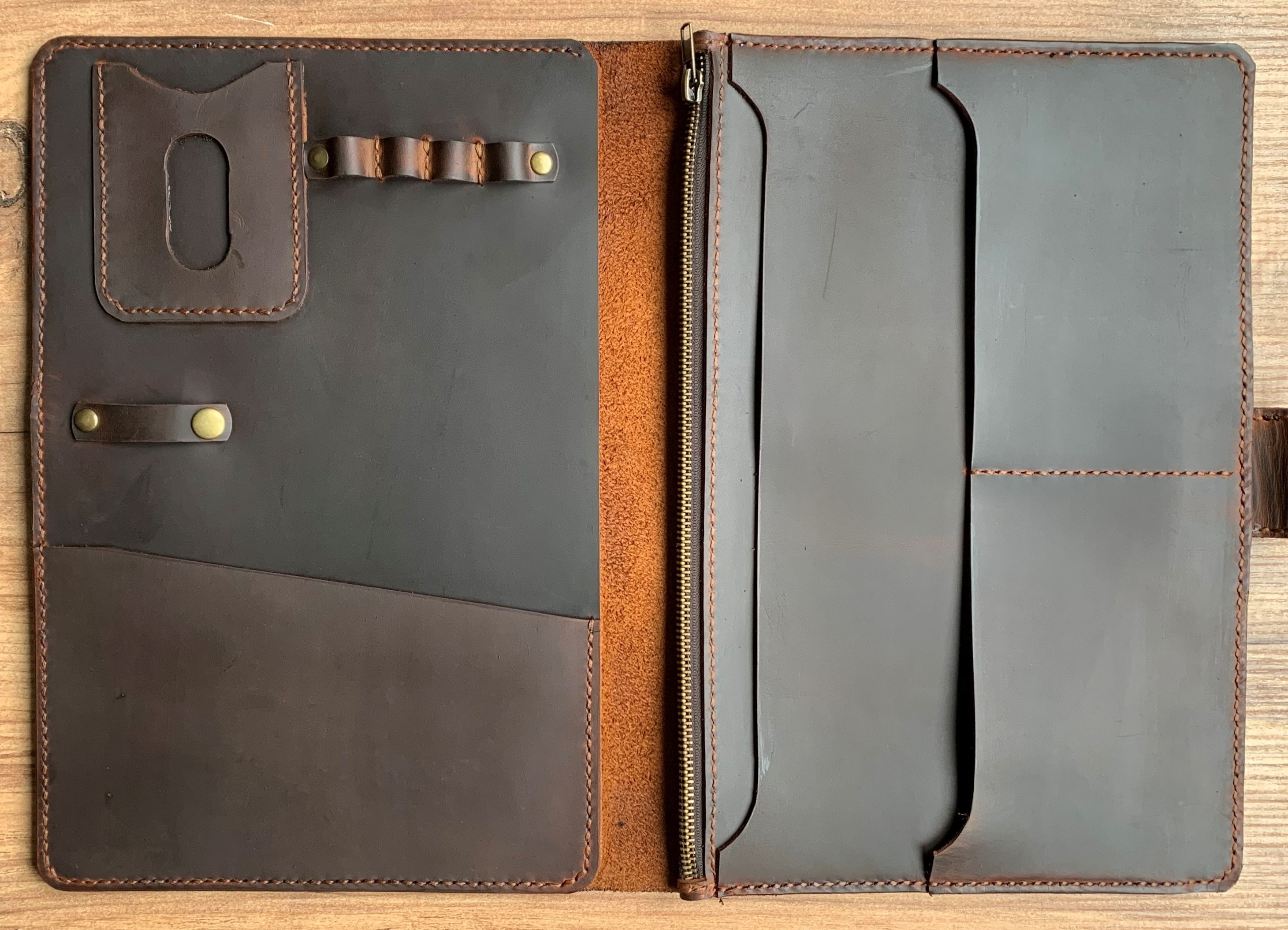 Leather Organizer Personalized Portfolio Leather Padfolio | Etsy