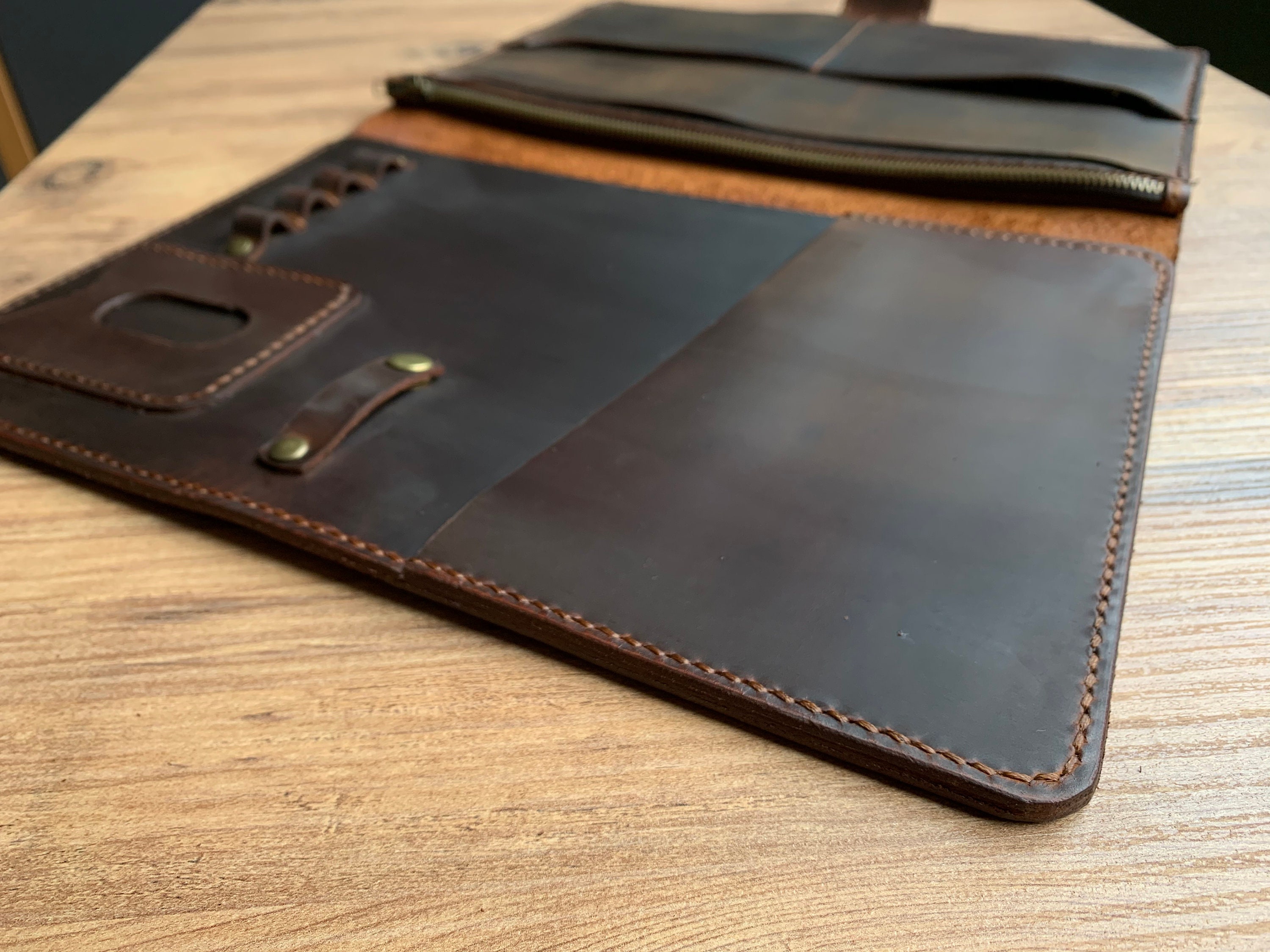 Leather Organizer Personalized Portfolio Leather Padfolio | Etsy