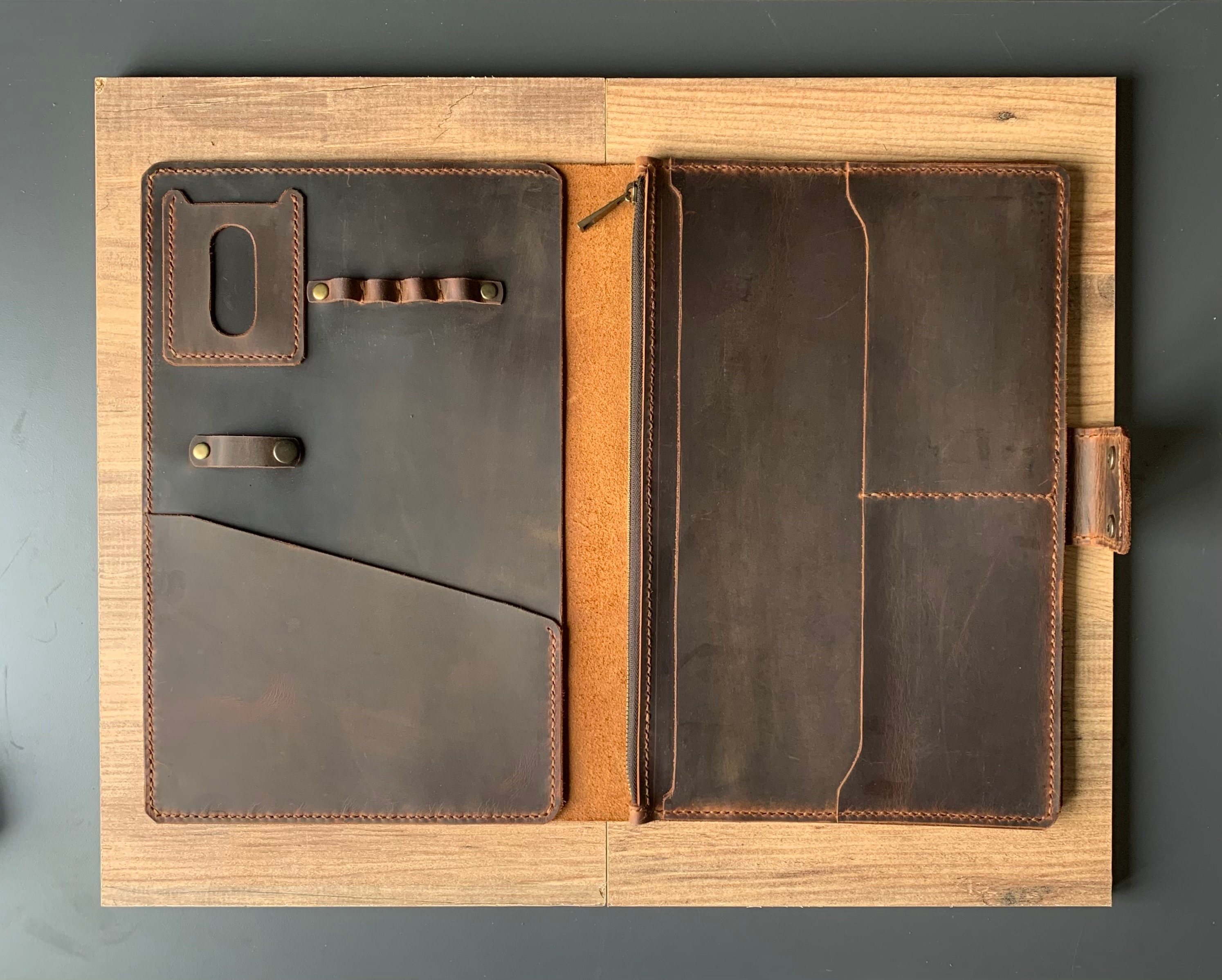 Leather Organizer Personalized Portfolio Leather Padfolio | Etsy