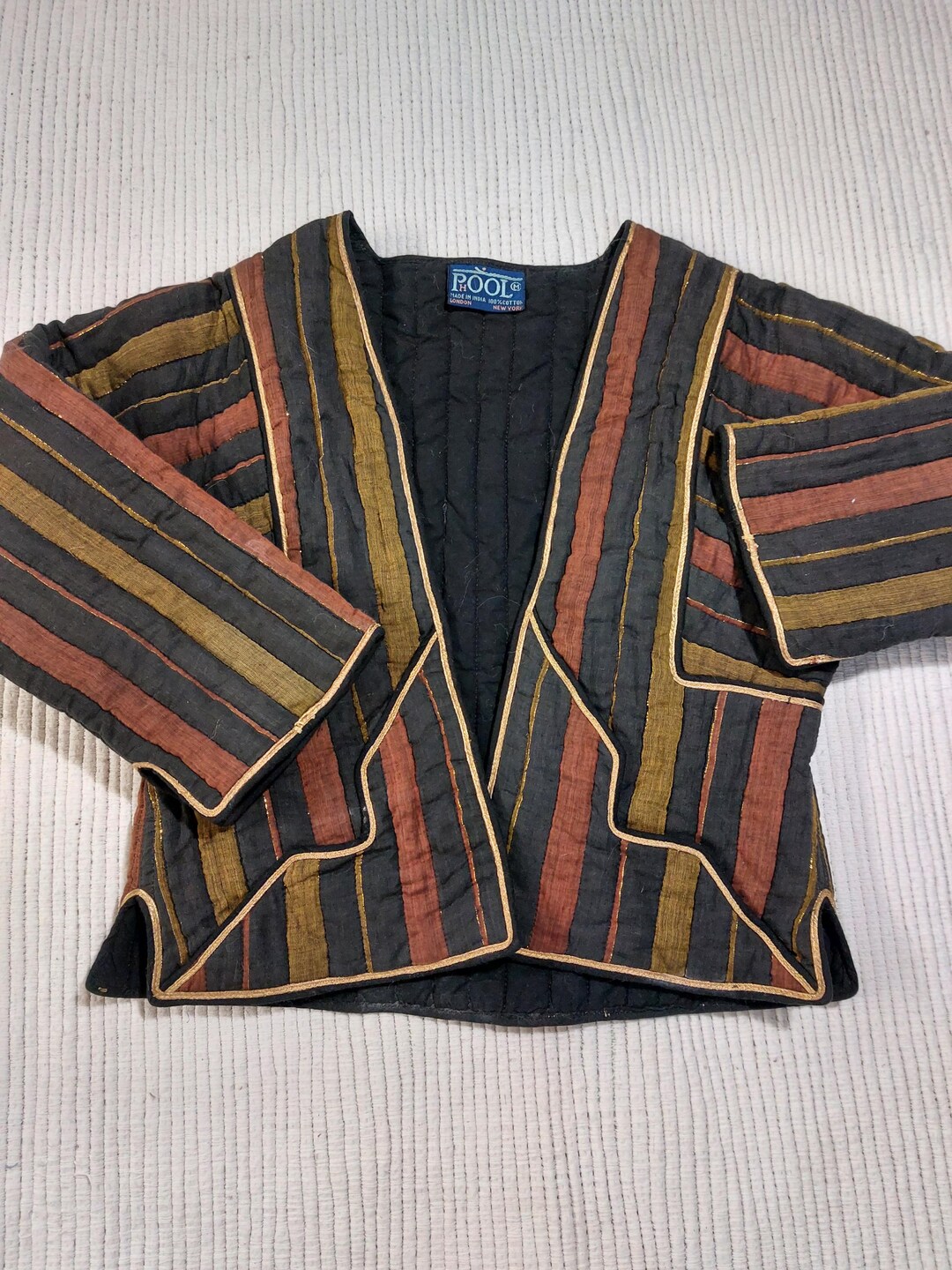 Phool Vintage Ethnic Indian Cotton Quilted Jacket Size M Festival Folk ...