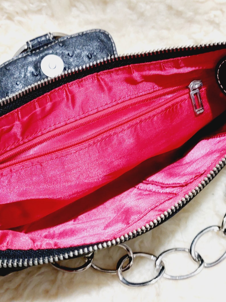 GUESS Mini Baguette Chain Shoulder Bag Vintage Faux Leather and Logo ...