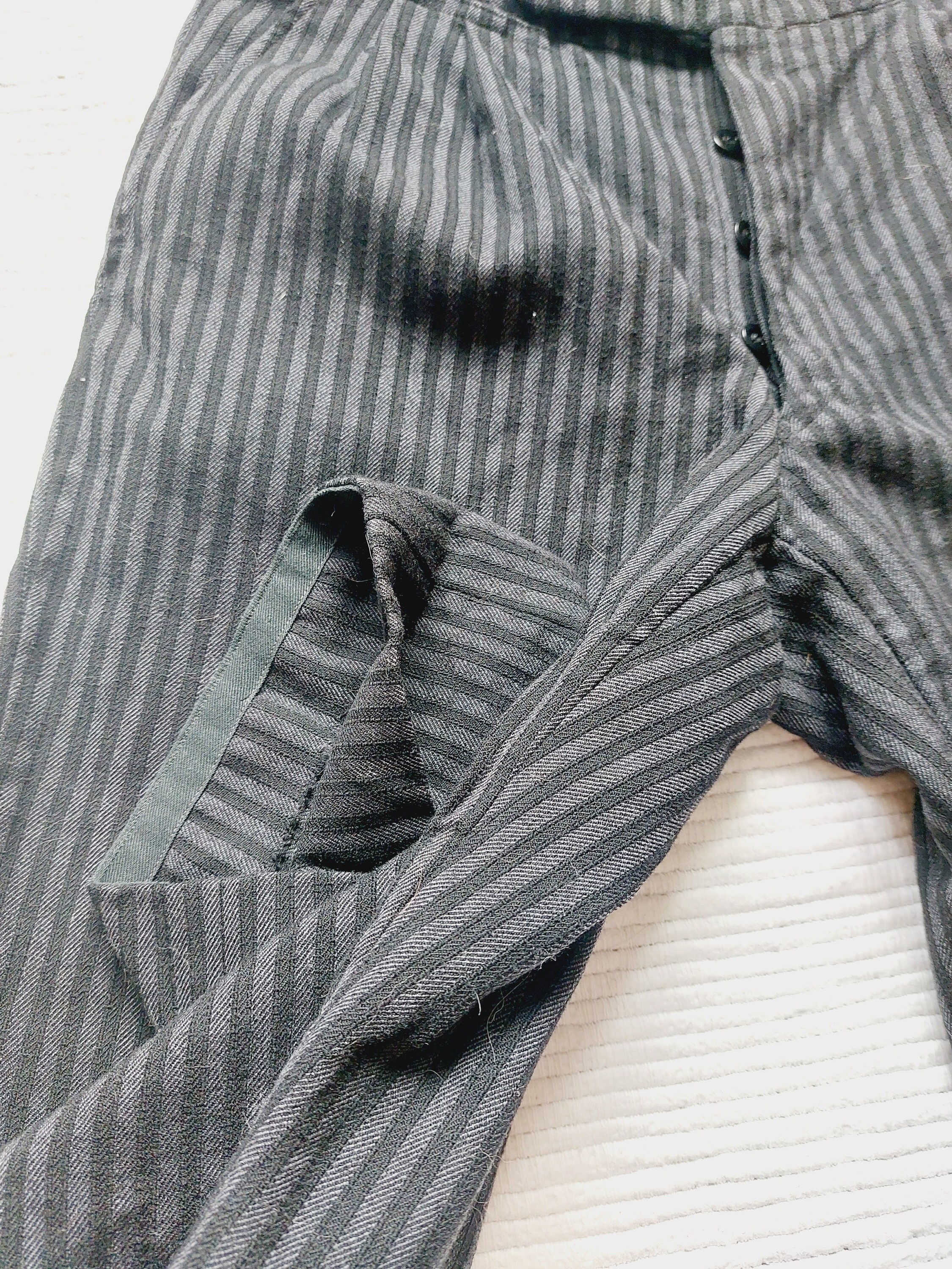 Vintage 1940s Style Pants Men's 1960s Striped Wool Pants Work Wear ...