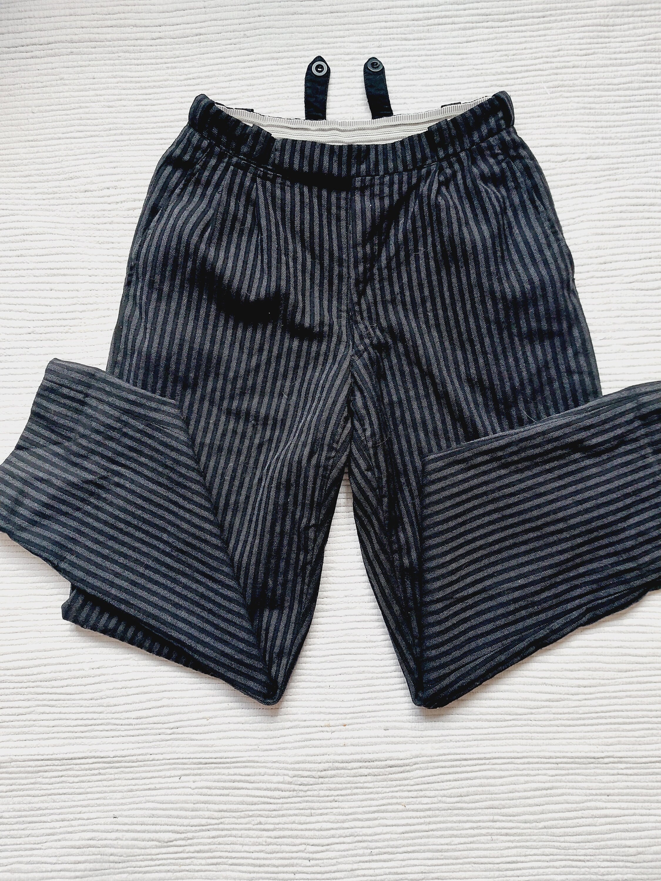 Vintage 1940s Style Pants Men's 1960s Striped Wool Pants Work Wear ...