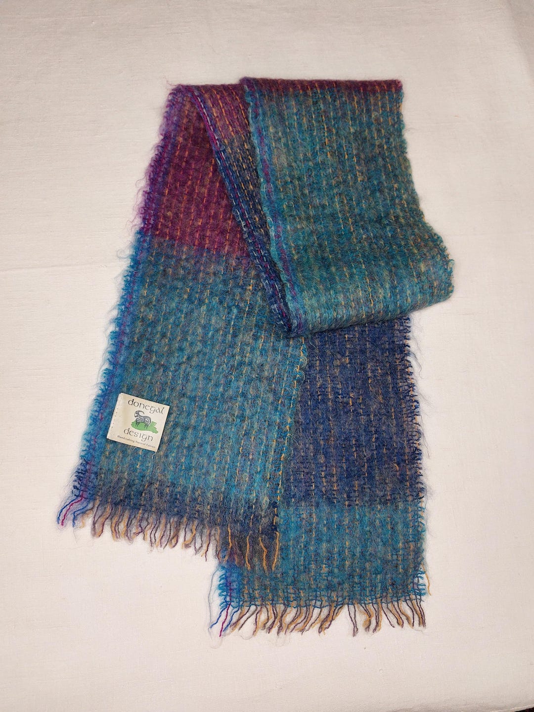 Vintage Mohair Scarf DONEGAL Tartan Long-haired Mohair Scarf - Etsy