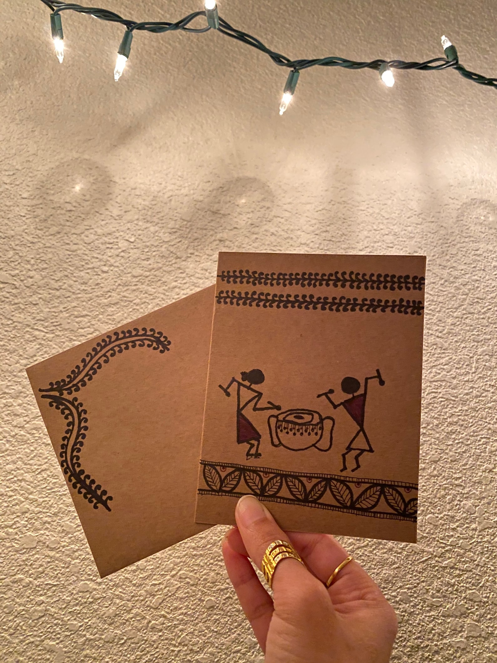 Warli Greeting Cards With Envelopes - Etsy UK