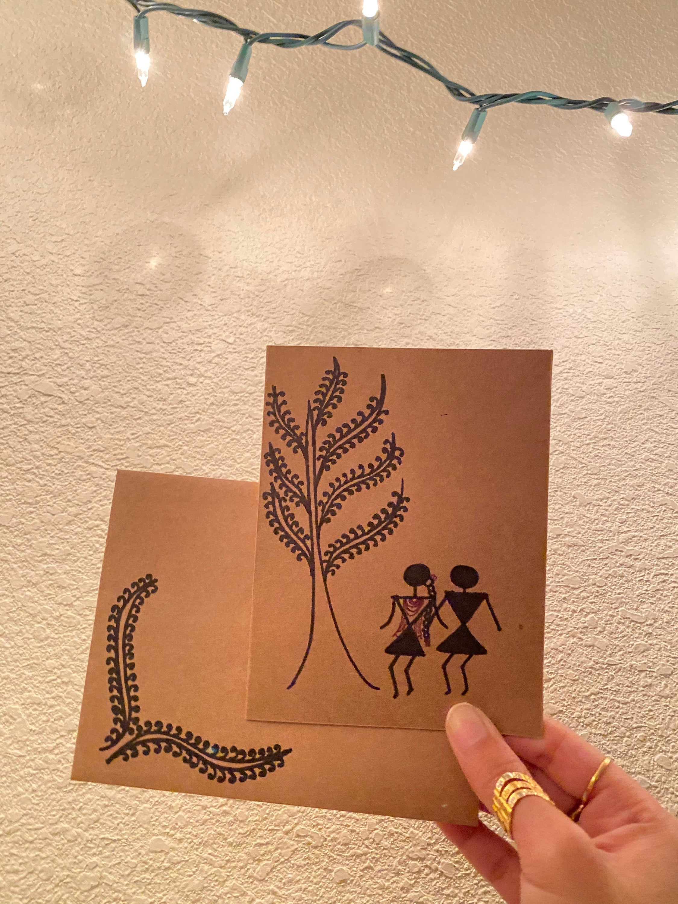 Warli Greeting Cards With Envelopes - Etsy UK