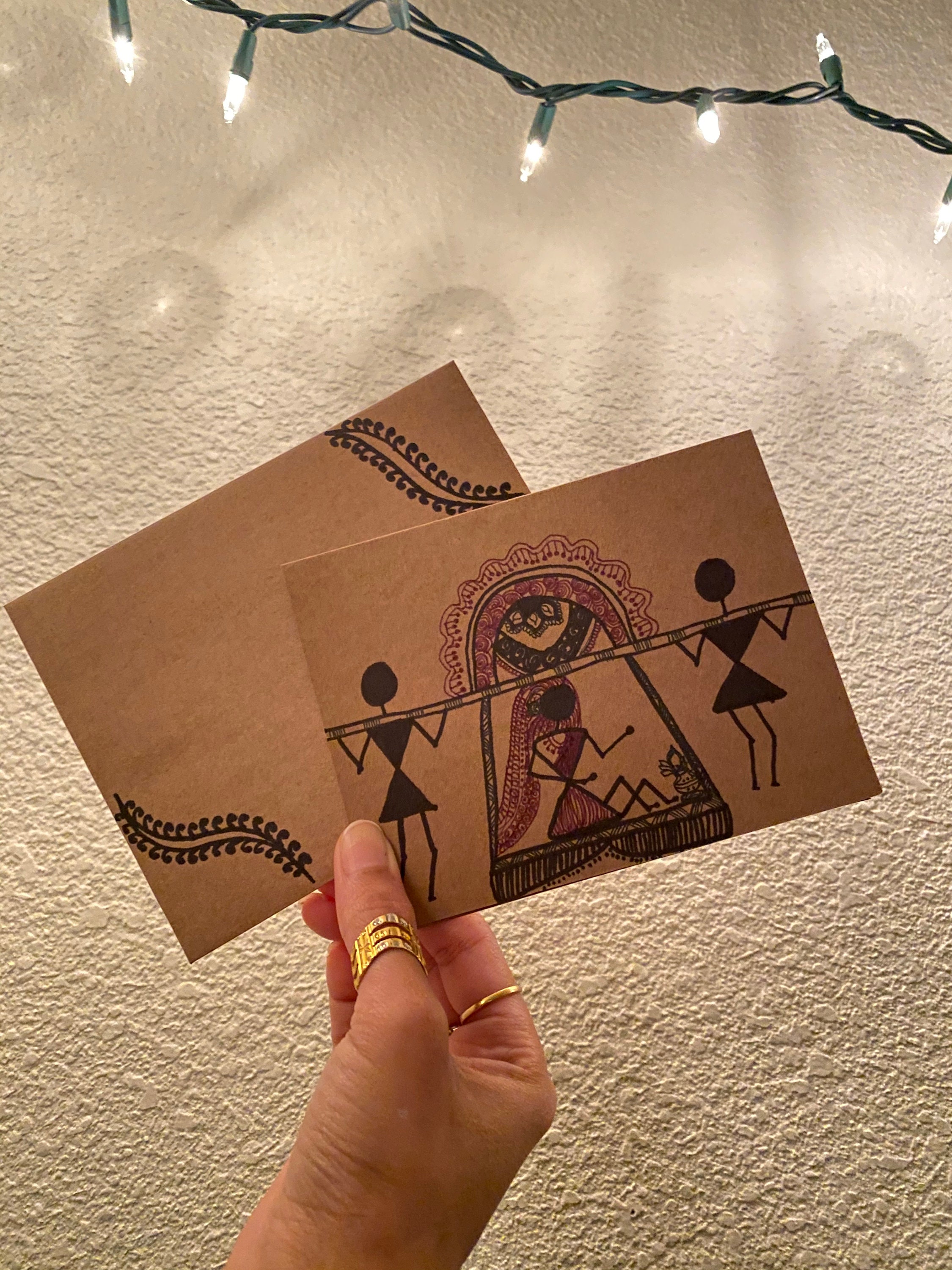 Warli Greeting Cards With Envelopes - Etsy UK