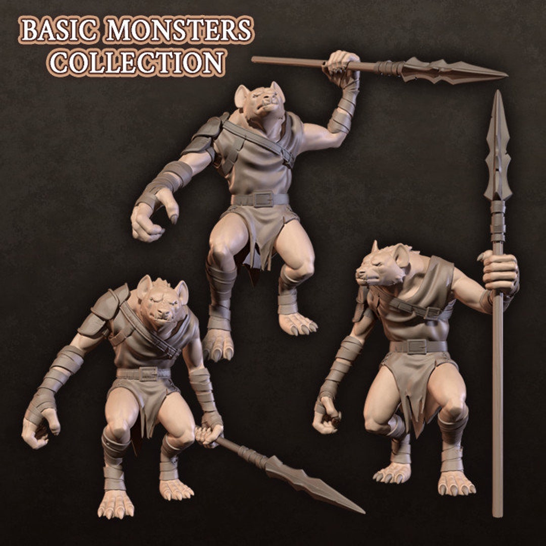Gnolls x3 Basic Monsters Collection 3D Printed Resin - Etsy
