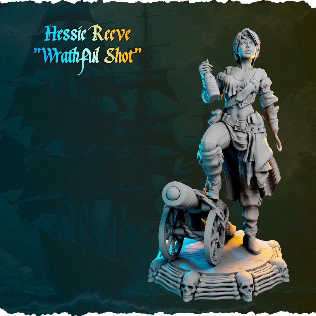 Hessie, the Pirate - 3D Printed Resin Miniature - Ladies of the Sea - Etsy