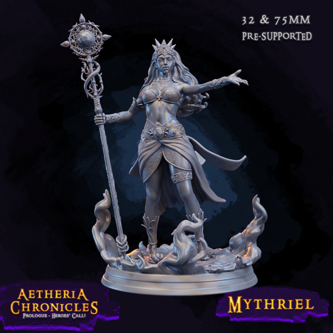 Mythriel, Aetheria Chronicles - 3D Printed Resin Tabletop RPG Miniature - Etsy