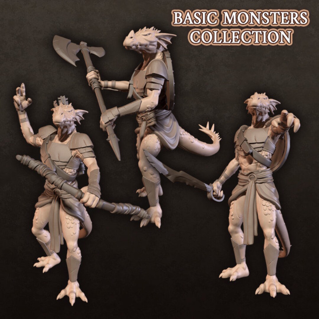 Kobolds (x3) Basic Monsters Collection - 3D Printed Resin Tabletop RPG ...