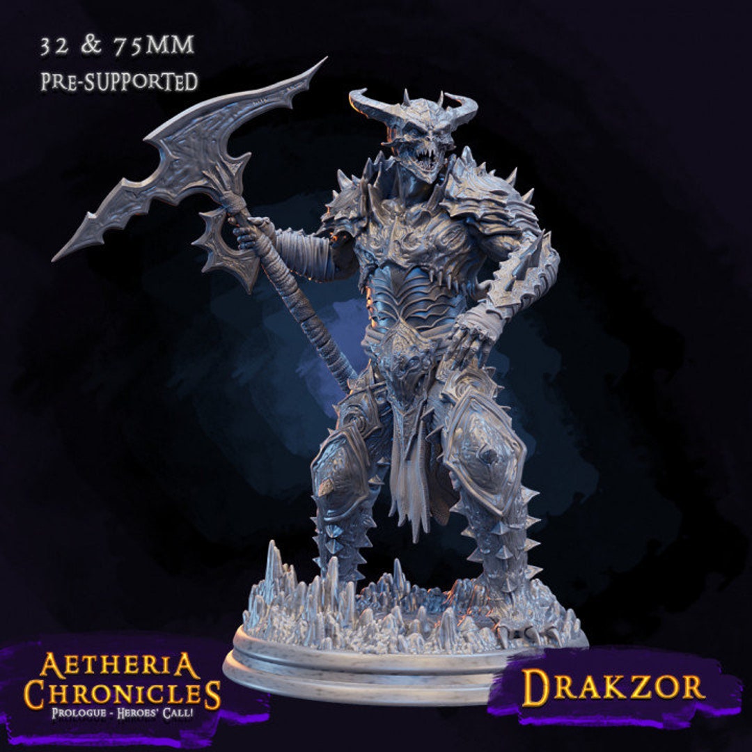 Drakzor, Aetheria Chronicles - 3D Printed Resin Tabletop RPG Miniature ...
