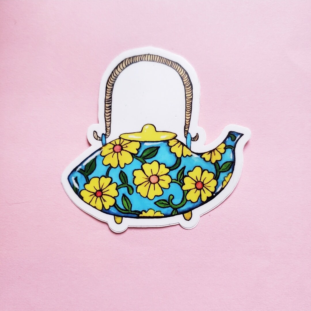 Teapot Stickers | Vinyl Sticker Pack | Cute Tea Gift | Vintage Retro ...