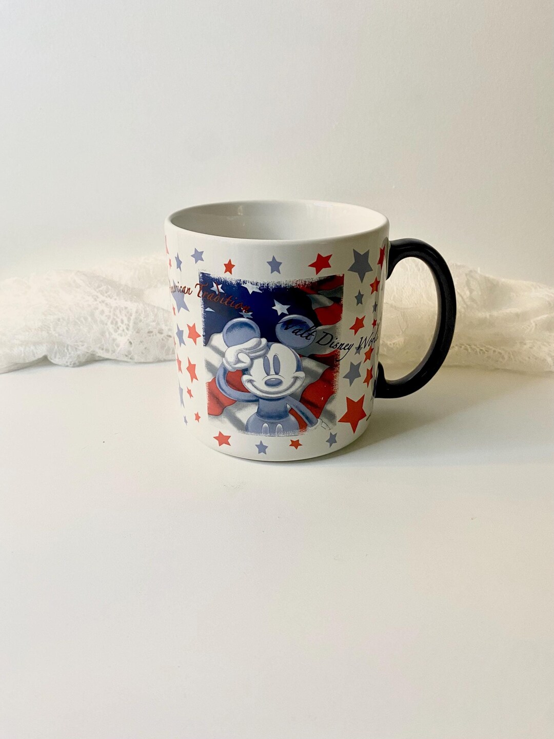 Vintage Disney World Patriotic Salute Mug Mickey Mouse American ...