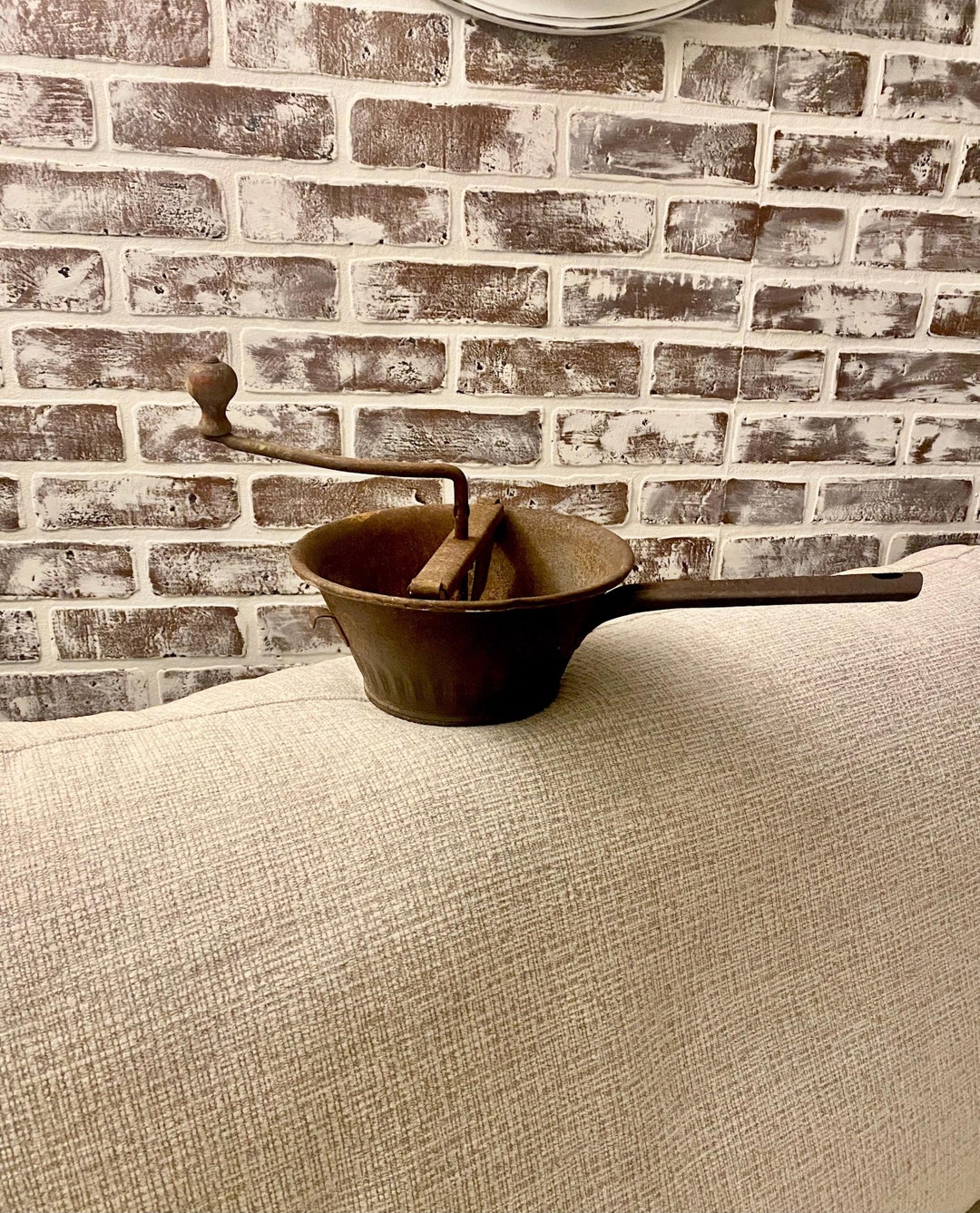 Vintage French Passe-vite Food Mill - Farmhouse, Rustic - Rusty Metal ...