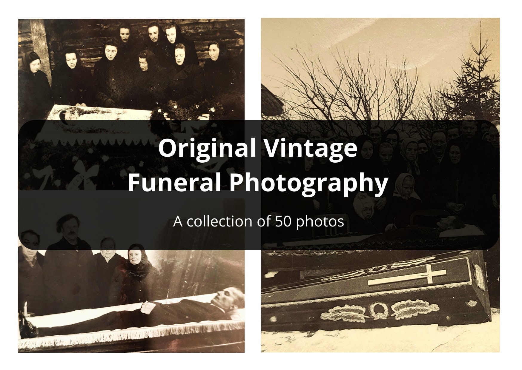 Original Vintage Funeral Photography Print Set of 50 Corpse in Coffin ...