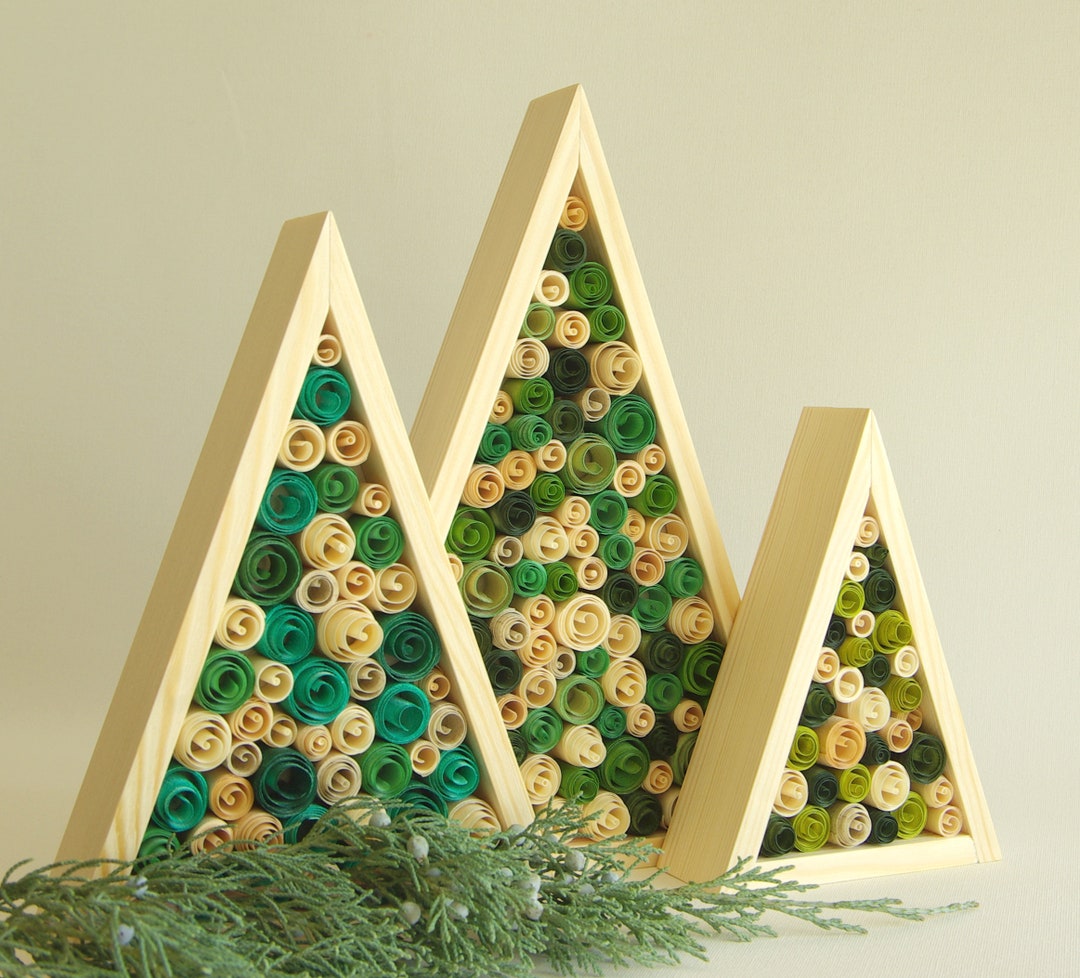 Handmade Reclaimed Wood Christmas Trees Set of 3 - Nordic Holiday Decor ...