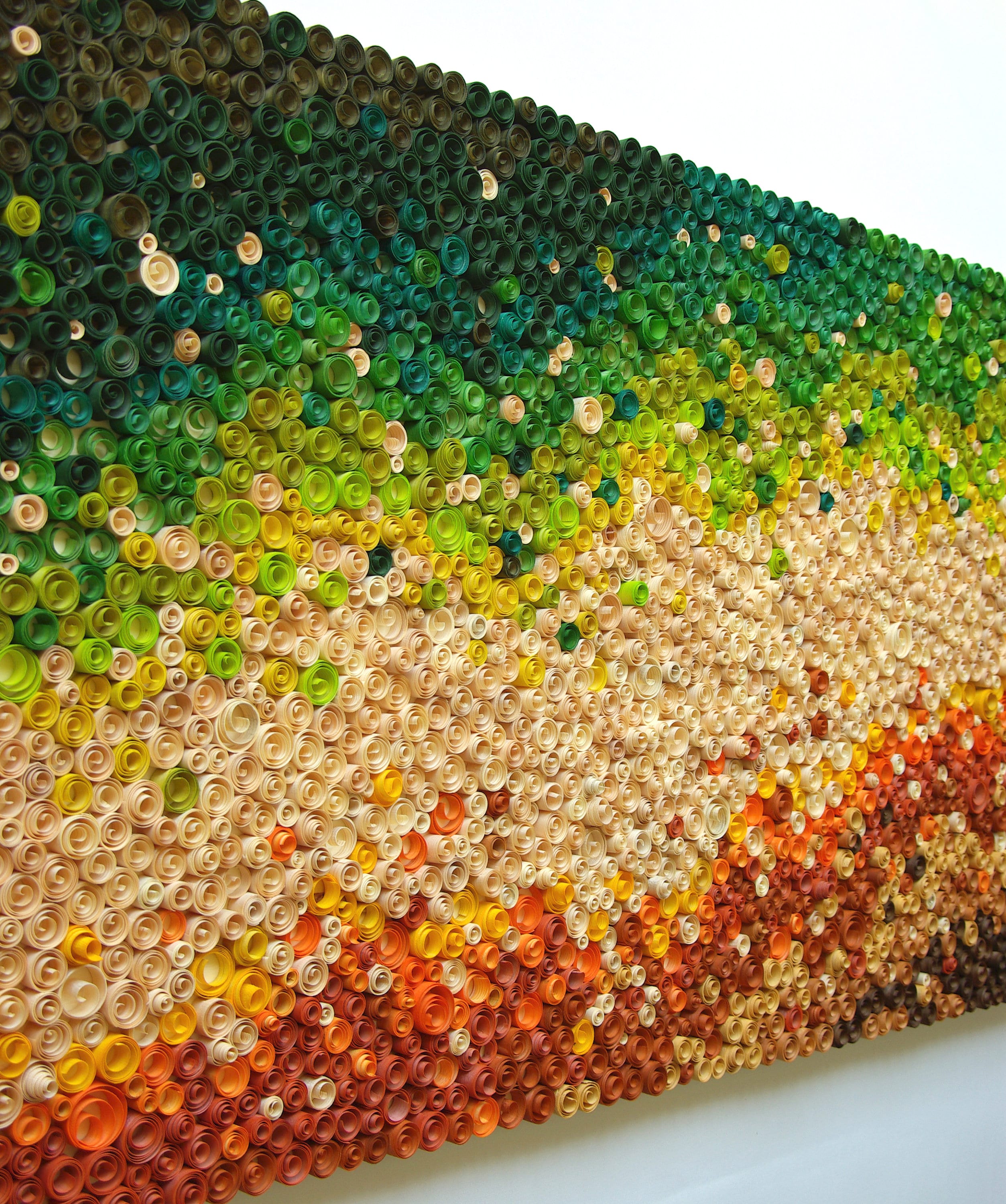 Nature Inspired 3D Wooden Oversize Wall Decor Brown & Green Shades ...