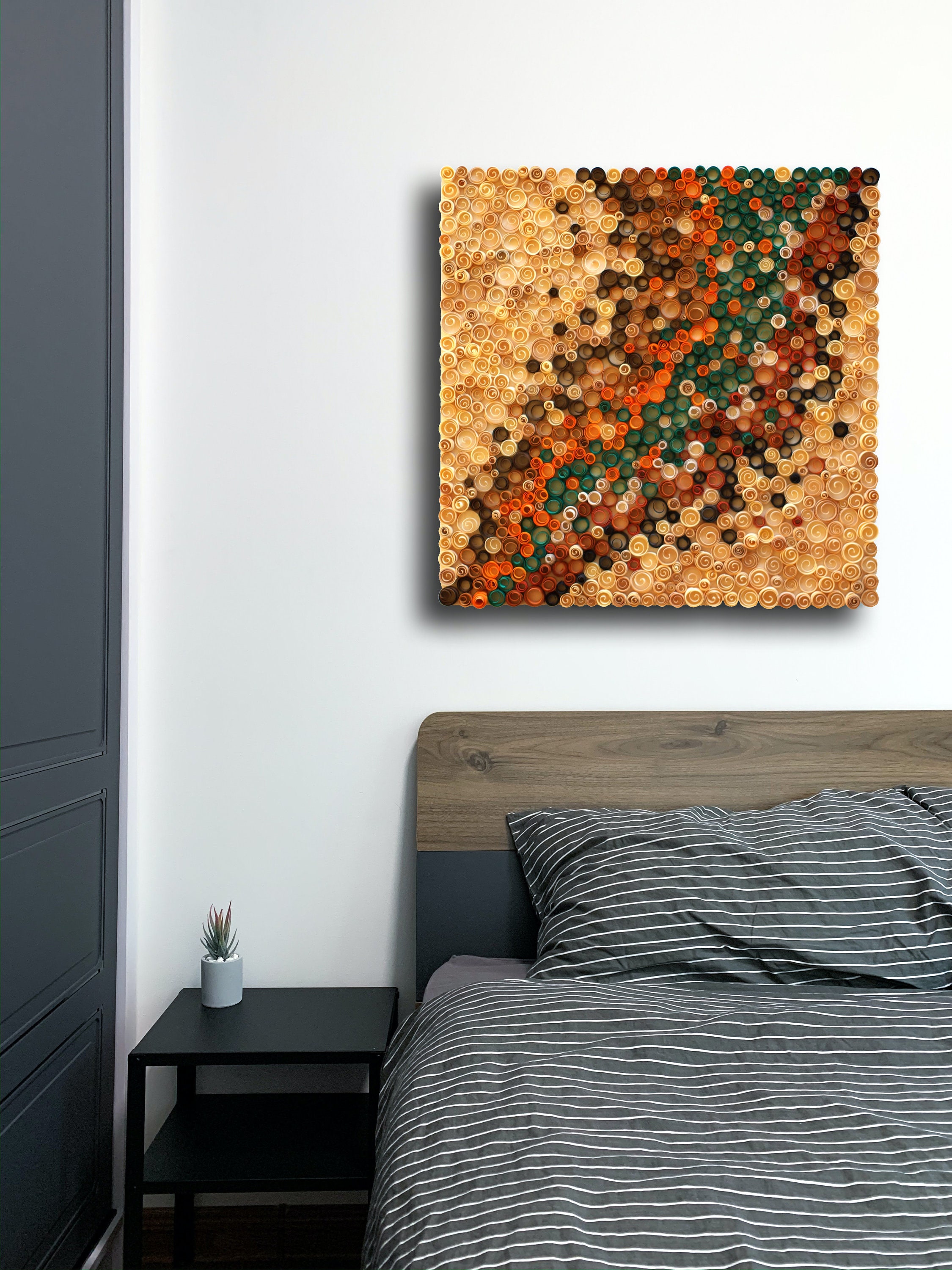 Handmade Geology Inspired Wood Curl Mosaic Decor - 3D Unique Abstract ...