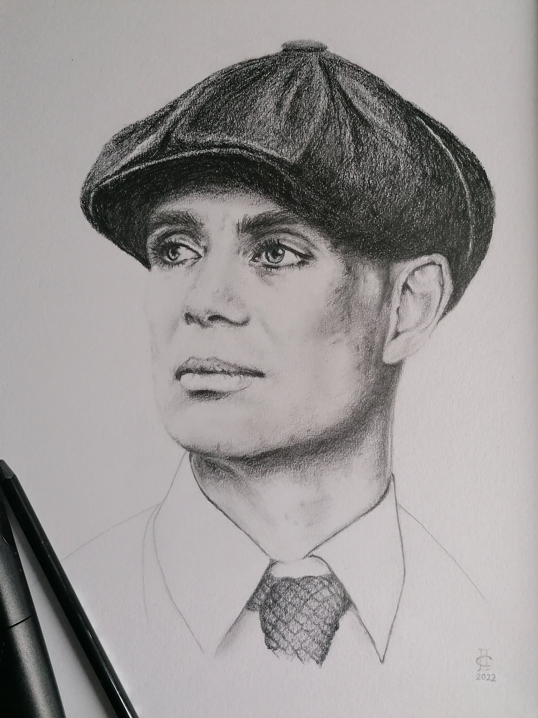 Cillian Murphy/thomas Shelby, Peaky Blinders Framed Graphite Portrait ...