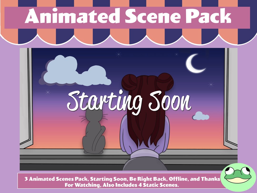 Dark Sunset Twitch Animated Scene Pack, 3 Animated Scenes, Thanks for ...