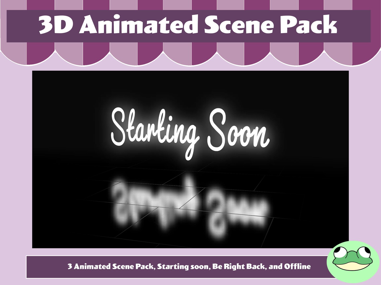Twitch Animated Scene Pack, 3 Animated Scenes, Offline, Be Right Back ...