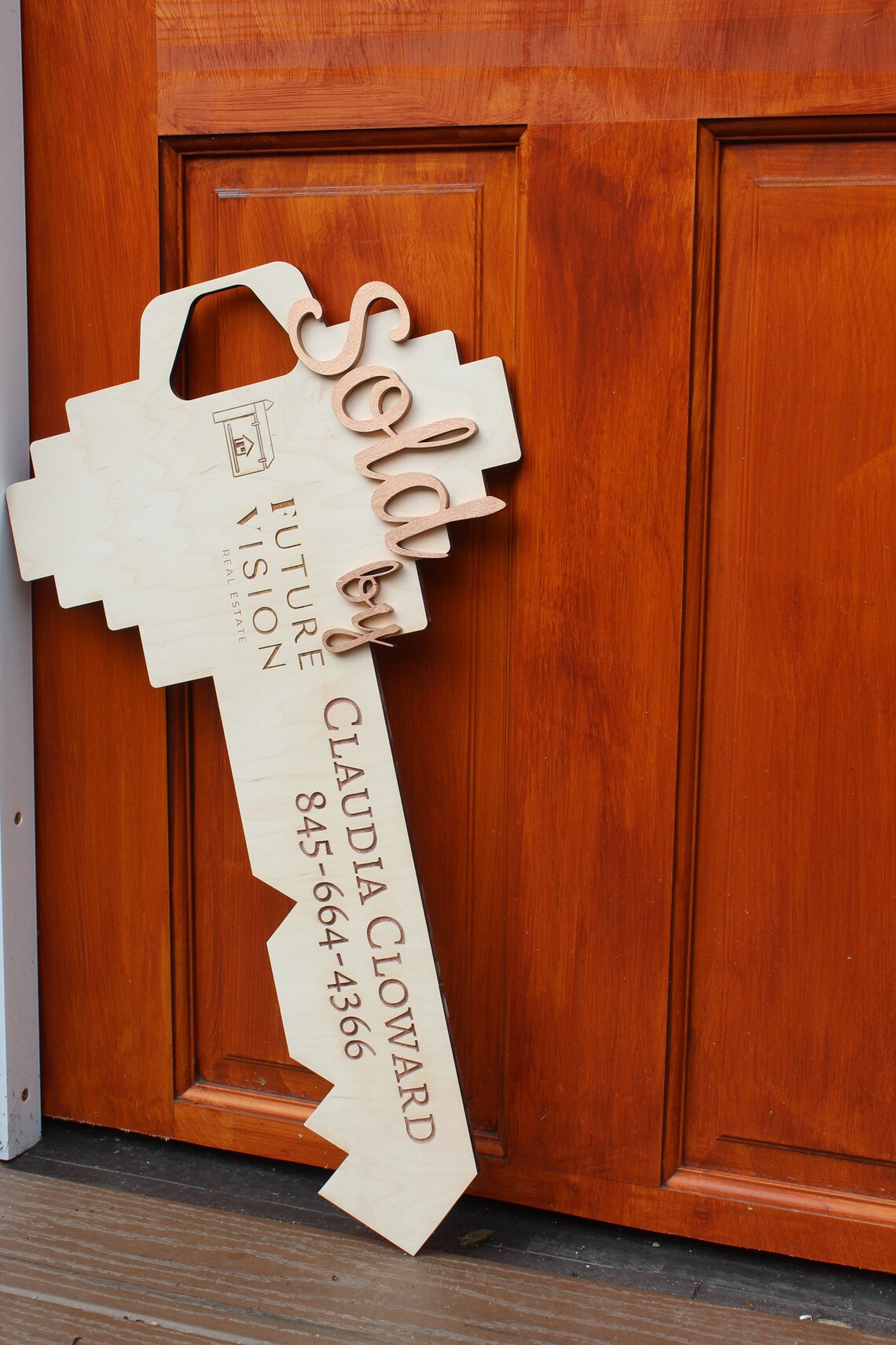 Large Realtor Wood Key Marketing Sign | Etsy