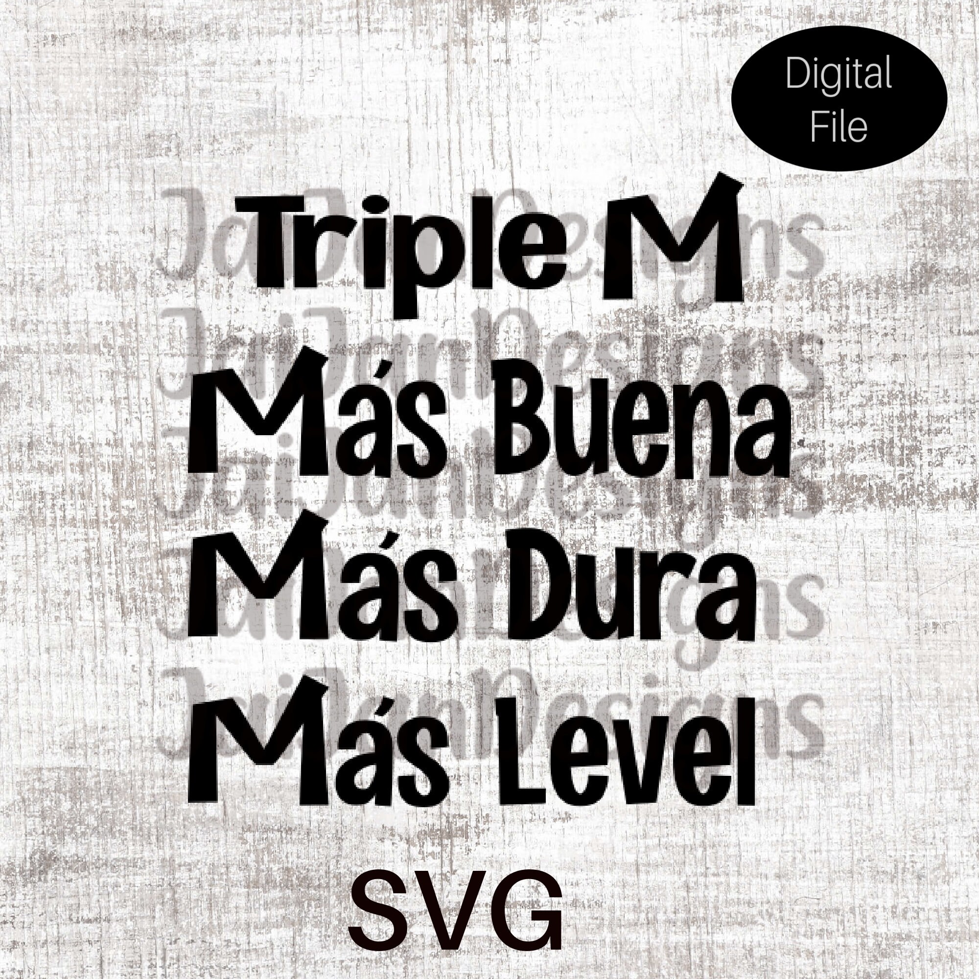 Triple M TQG Shakira Karol G Svg File Mas Buenamas Dura - Etsy Canada