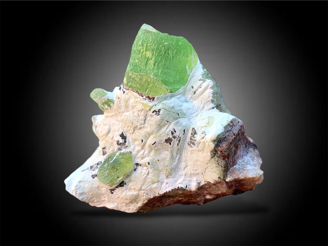 27 Gram Peridot Crystal on Matrix, Green Peridot Mineral Specimen ...