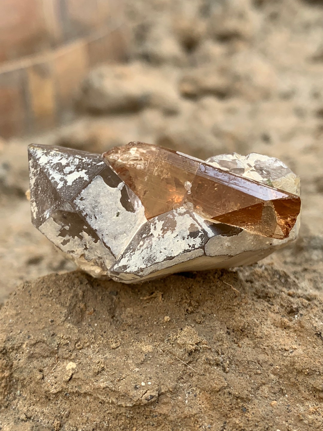 21.7 Gram Topaz Mineral Specimen, Natural Topaz With Smoky Quartz ...