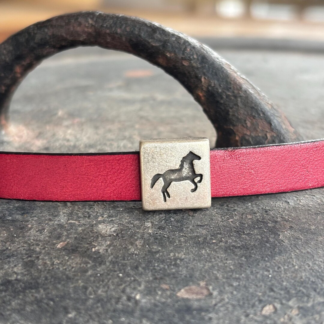 10mm Flat Leather Horse Slider for Leather Cord Bracelets Metal ...