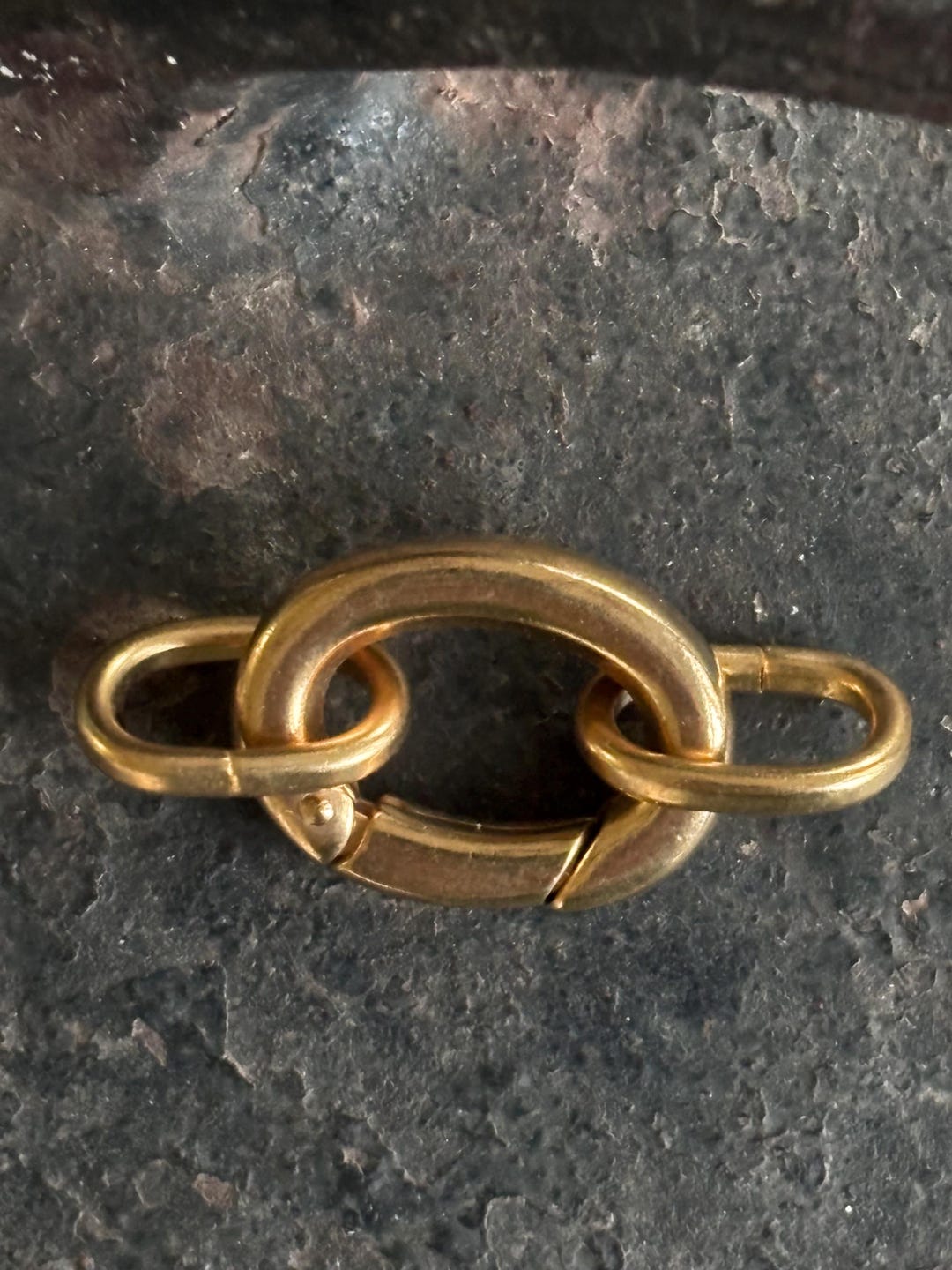 Gold Self-closing Hinged Clasp With Oval Jumprings, Oval Spring Gate ...