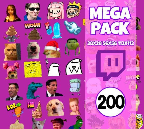 200 Cute Twitch Emotes Ultimate Pack / Emotes Streamers Gamers - Etsy ...