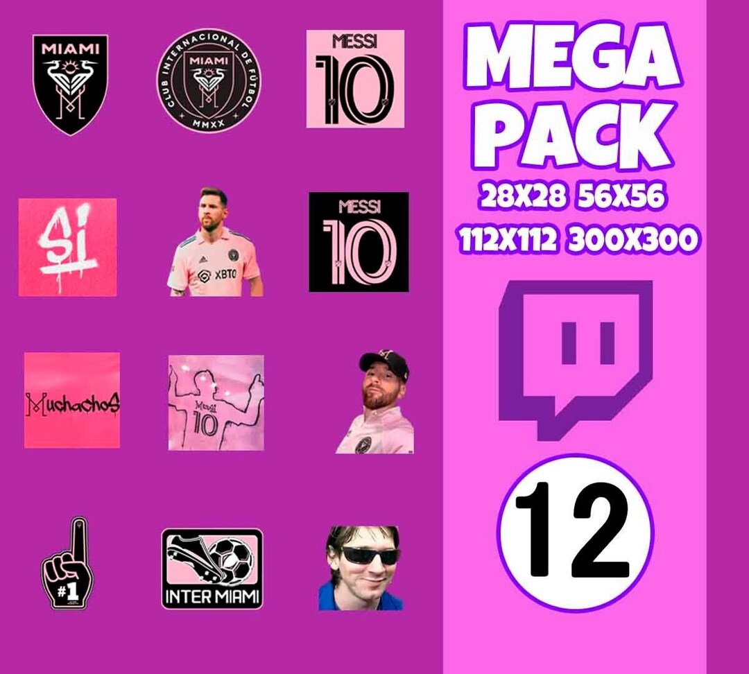 12 Emotes Leo Messi Twitch/ Lionel Messi Soccer/streamers Discord ...
