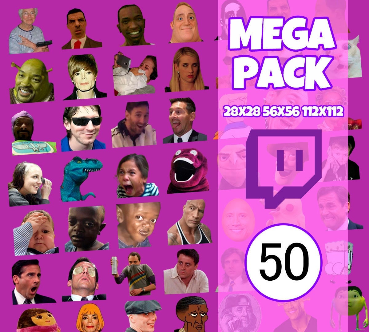 50 Twitch Memes Emotes / Emotes Streamers Gamers Discord - Etsy Australia