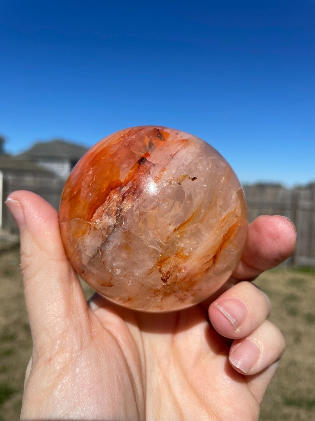 Gorgeous Fire Quartz Sphere - Etsy