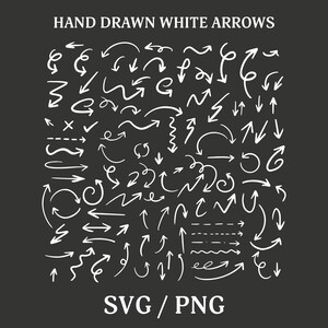 100+ White Hand Drawn Arrow Svg Bundle, Arrow Svg Bundle, Hand Drawn ...