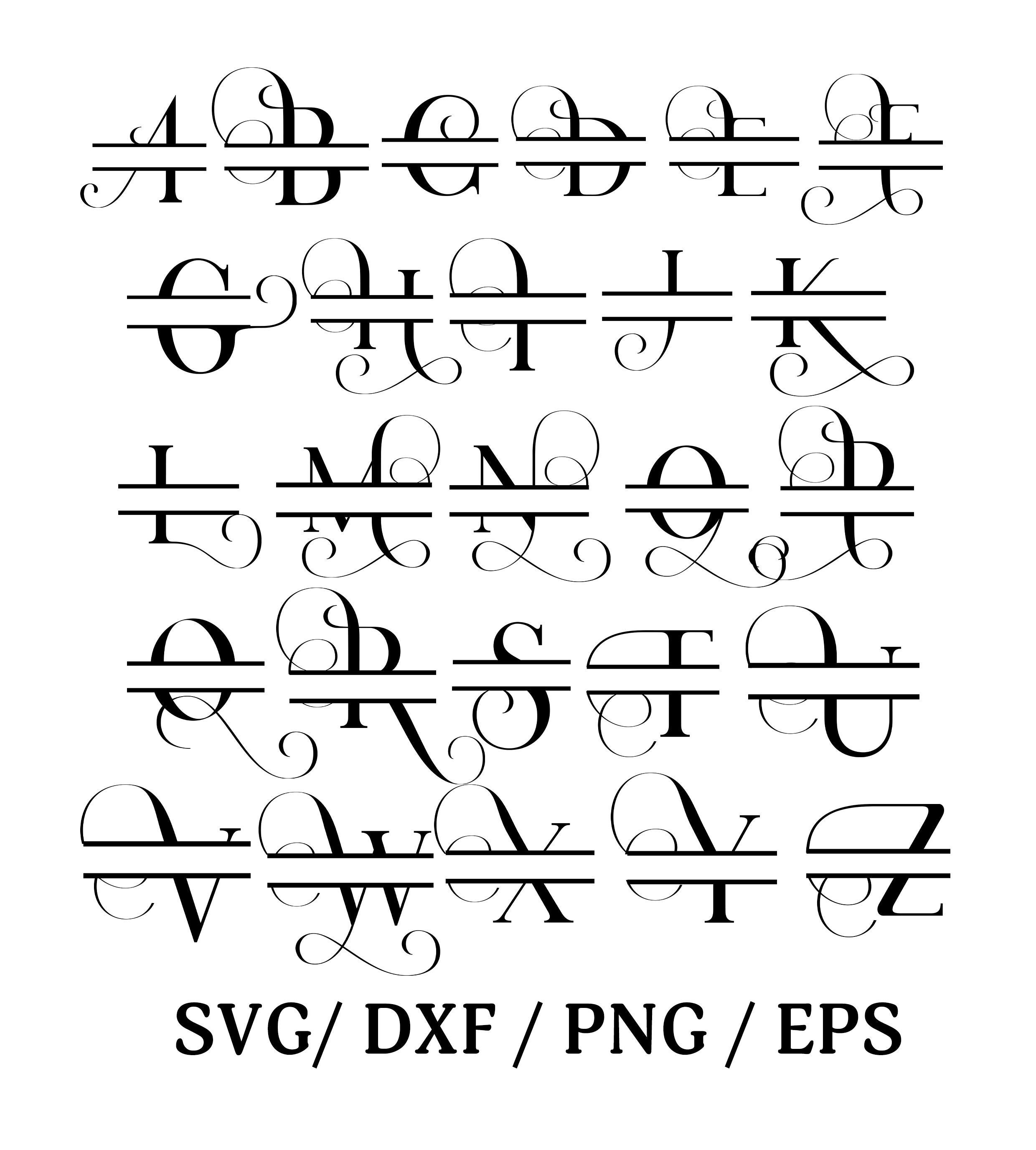 Split French Alphabet Split Monogram Alphabet French Letter - Etsy