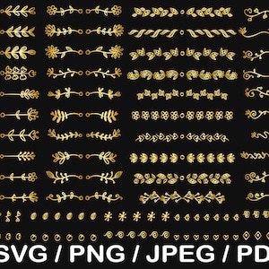 Golden Border, Golden Divider, Gold Border Png, Golden Decretive ...