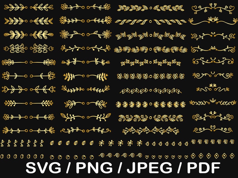 Golden Border Golden Divider Gold Border Png Golden - Etsy
