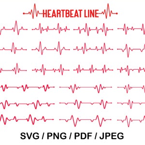 Heart Beat Red Lines , Red Heart Beat SVG Bundle,red Hearts Line Svg ...