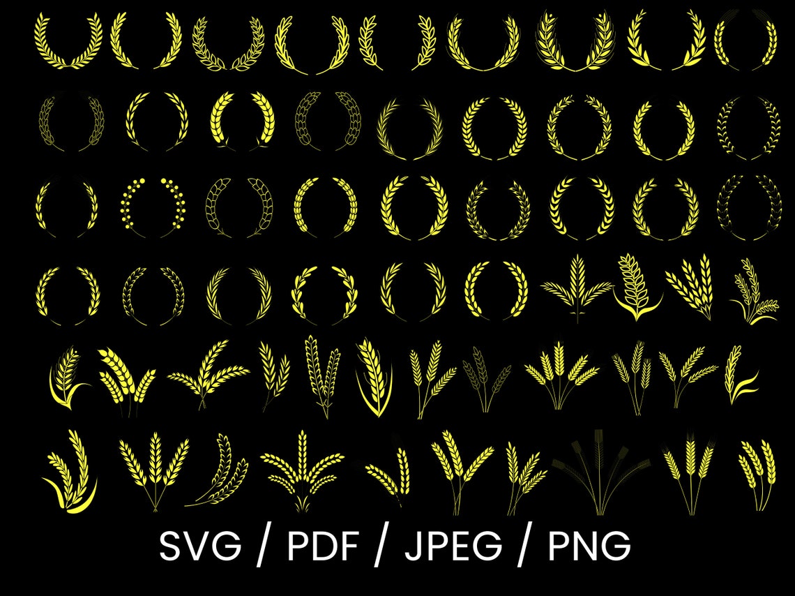 59 Yellow Wheat SVG Bundle Yellow Wheat SVG Yellow Grain - Etsy