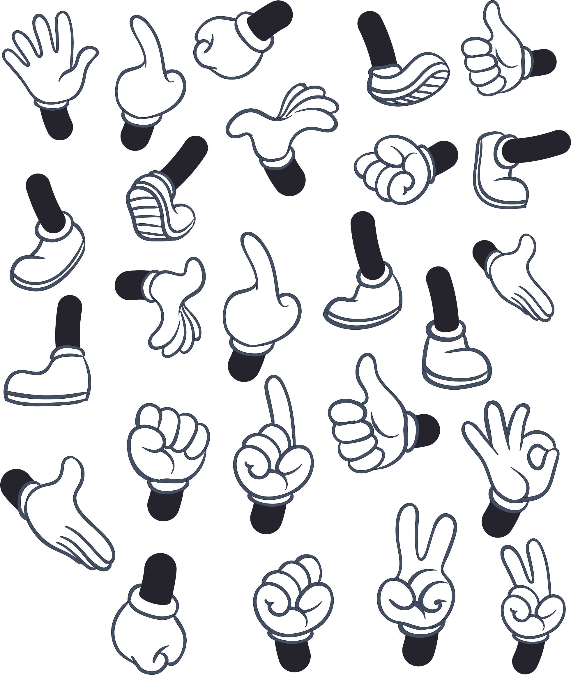 Cartoon Hands SVG BUNDLE Hands Digital Files Svg Silhouette - Etsy Canada