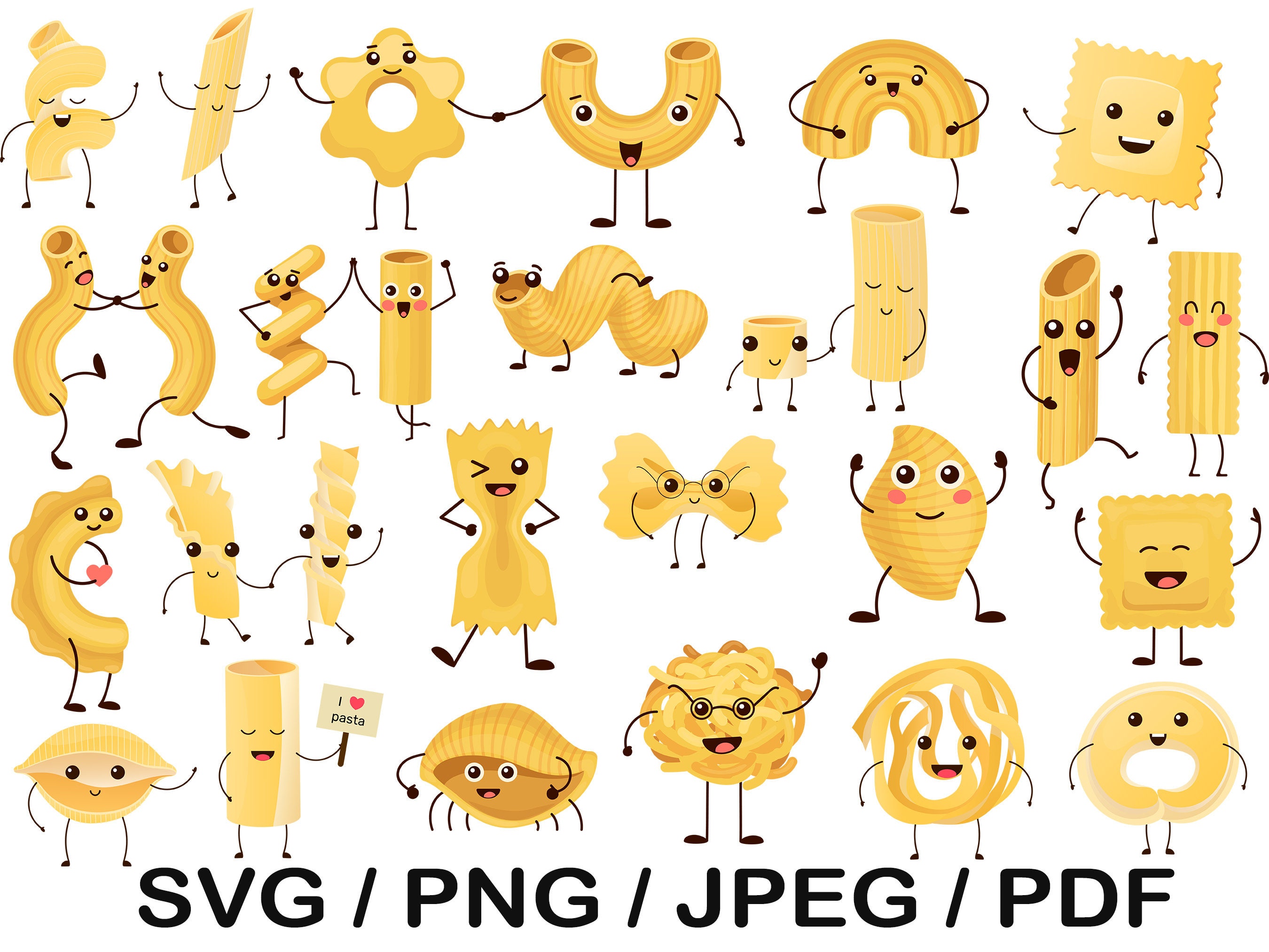 Pasta SVG Bundle Pasta Svg Italian Pasta Png Pasta Design - Etsy Canada