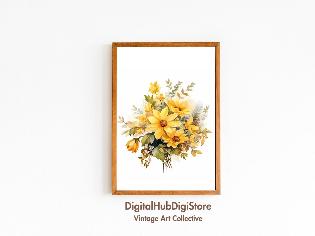 Wildflower Yellow Flower Printable Art, Yellow Flower Print, Yellow ...